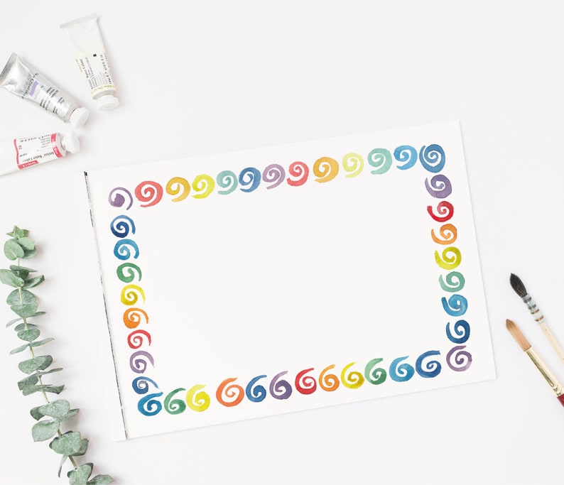 Watercolor Rainbow Frames Watercolor Rainbow Frames Rainbow | Etsy