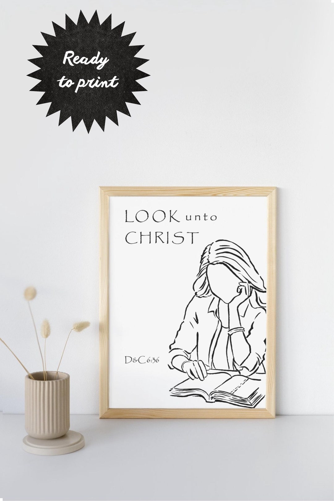 Line Art "look Unto Christ" 2025 LDS Youth: Hand-drawn Printable (PDF ...