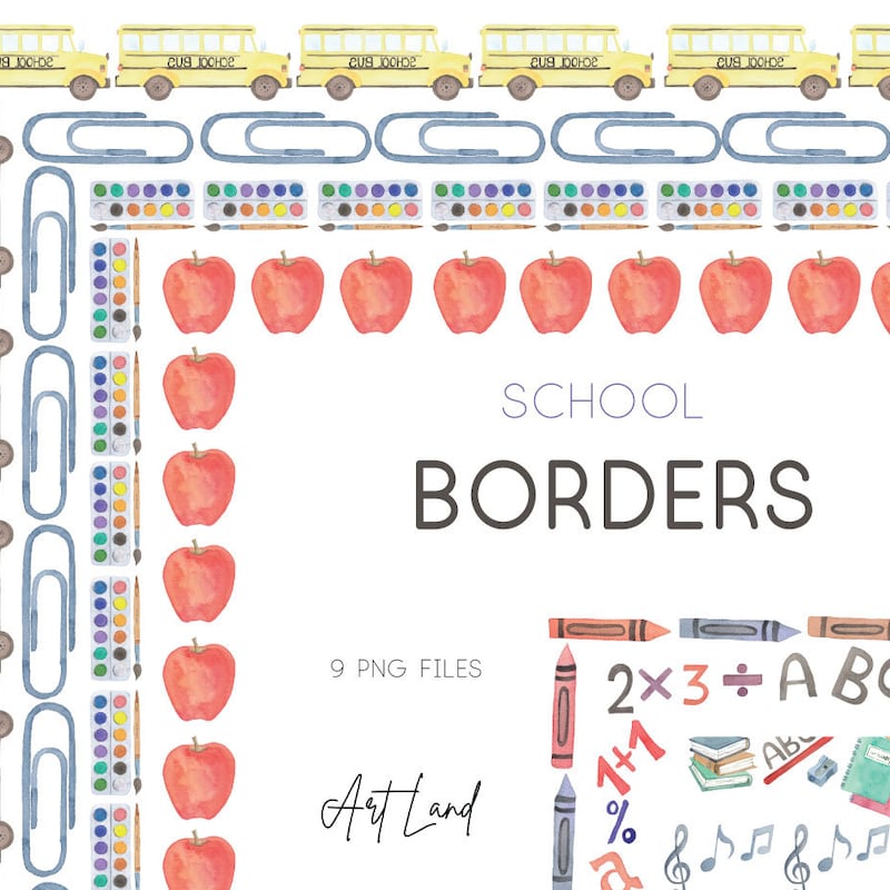Back to School Border - Etsy