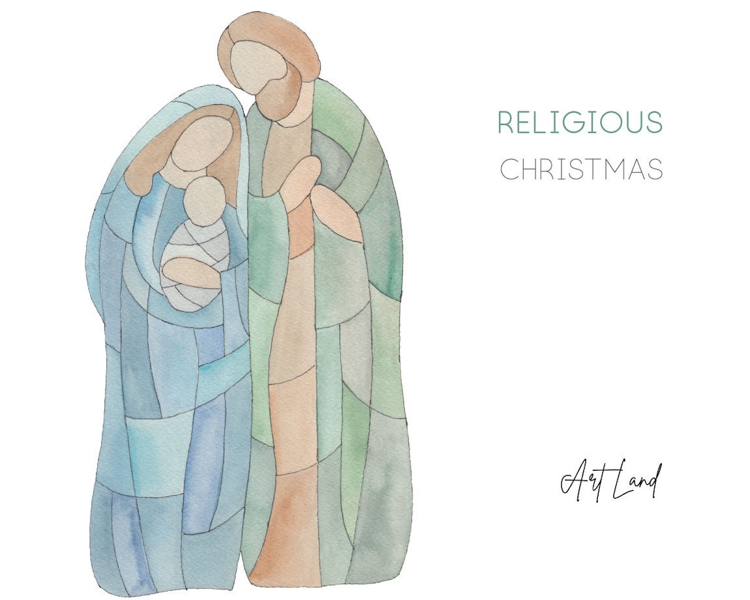 Watercolor Nativity, Religious Christmas Clipart, Hand Painted ...