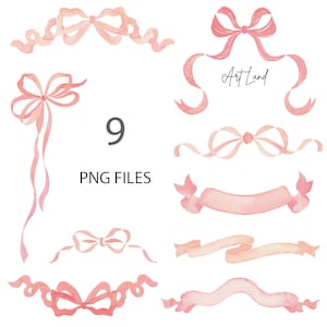 Watercolor Ribbon Banners and Bows Clipart, Watercolor Clip Art, Purple ...
