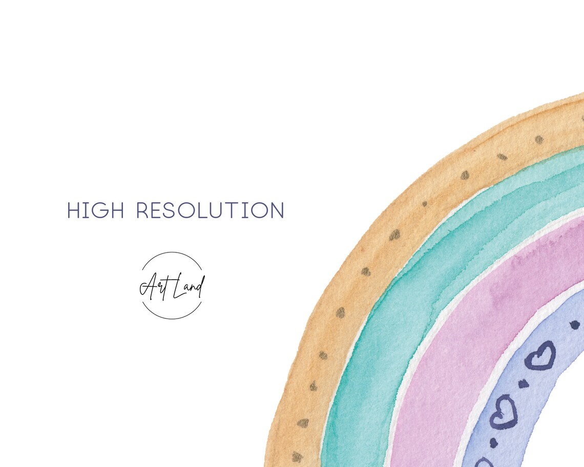 Watercolor Rainbow Clip Art Hand Painted Rainbow Watercolour | Etsy