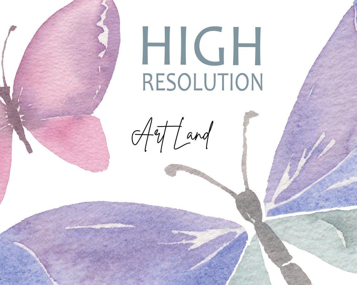 Watercolor Butterflies Clip Art Set Hand Painted Butterfly - Etsy