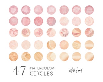 Instagram Story Highlight Icons Watercolor Circles Clipart | Etsy