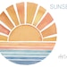 Watercolor Sunset Clipart, Hand Painted Watercolour Digital Clip Art ...