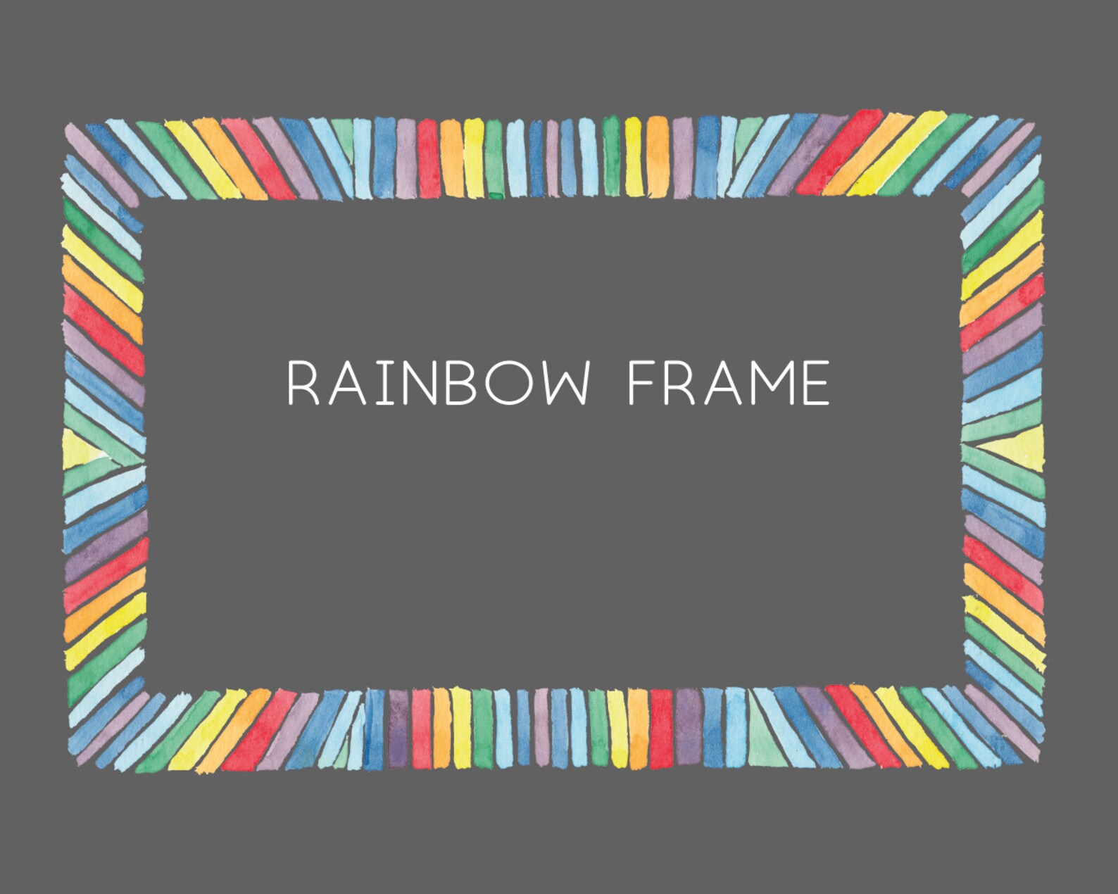 Watercolor Rainbow Frame Watercolor Rainbow Border Rainbow | Etsy