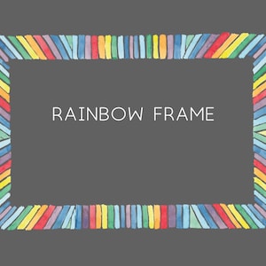 Watercolor Rainbow Frame, Watercolor Rainbow Border, Rainbow Frame Clip ...