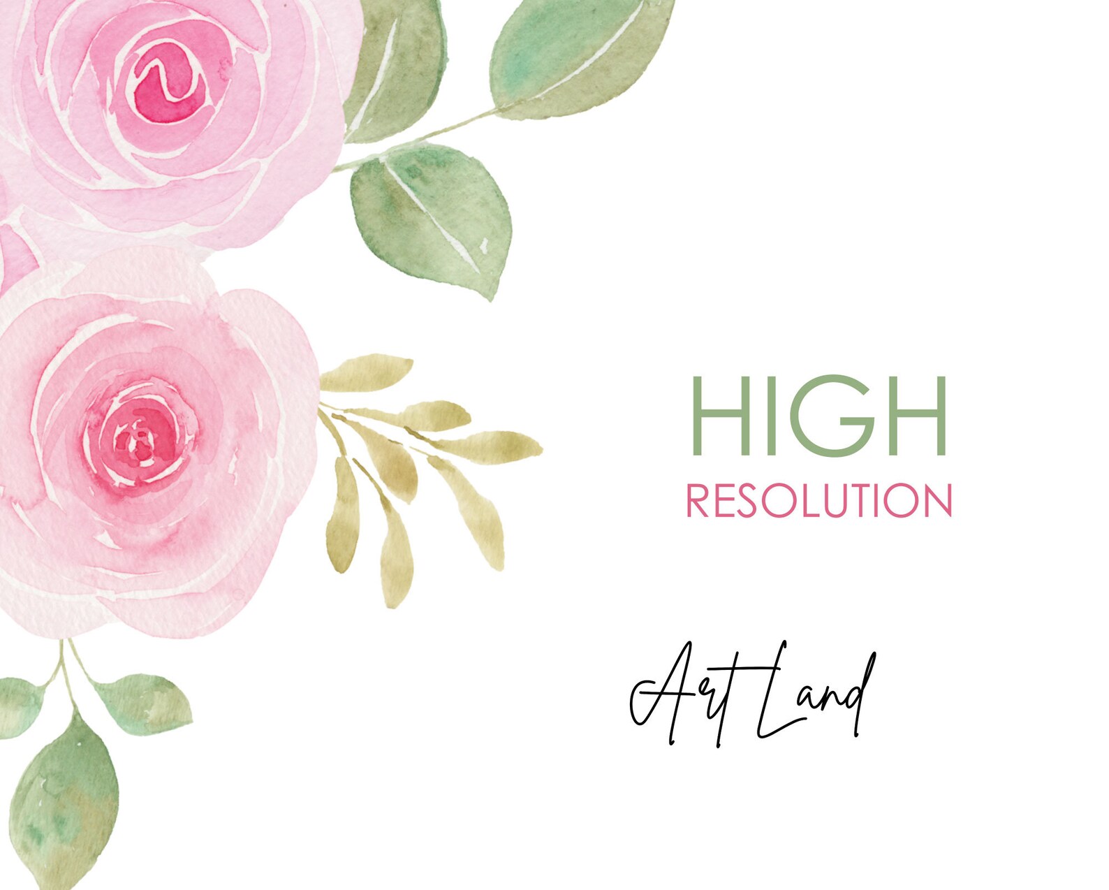 Watercolor Floral Clipart Pink Roses Bouquet Flower, Watercolour Clip ...