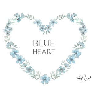 Watercolor Floral Clipart Frames Border Blue Flowers, Watercolour Clip ...