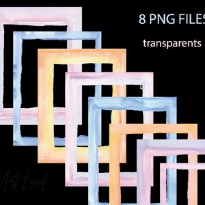 Watercolor Border, Digital Clipart- Frames Clipart, Clip Art Invitation ...