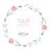Tulip Floral Wreath, Watercolor Tulip Clipart, Easter Wreath, Spring ...