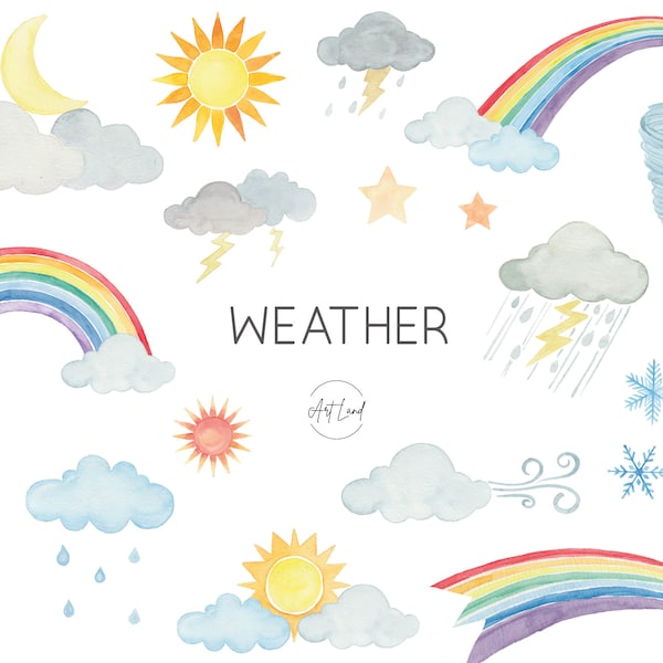 Rainbow Rain Clouds - Etsy