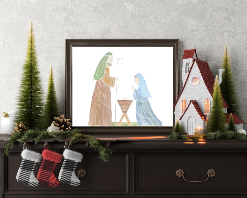 Watercolor Nativity Religious Christmas Clip Art Hand - Etsy
