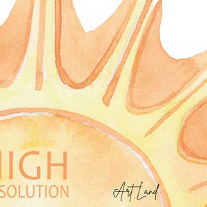 Watercolor Sunset Clipart, Hand Painted Watercolour Digital Sunset ...