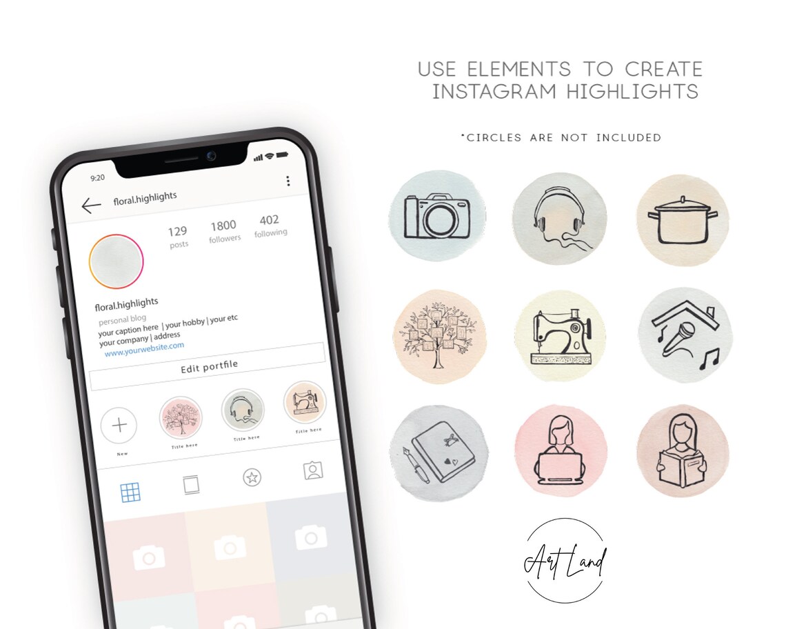 Line Art Instagram Story Highlight Icons – 20 Hand-drawn Home & Family ...