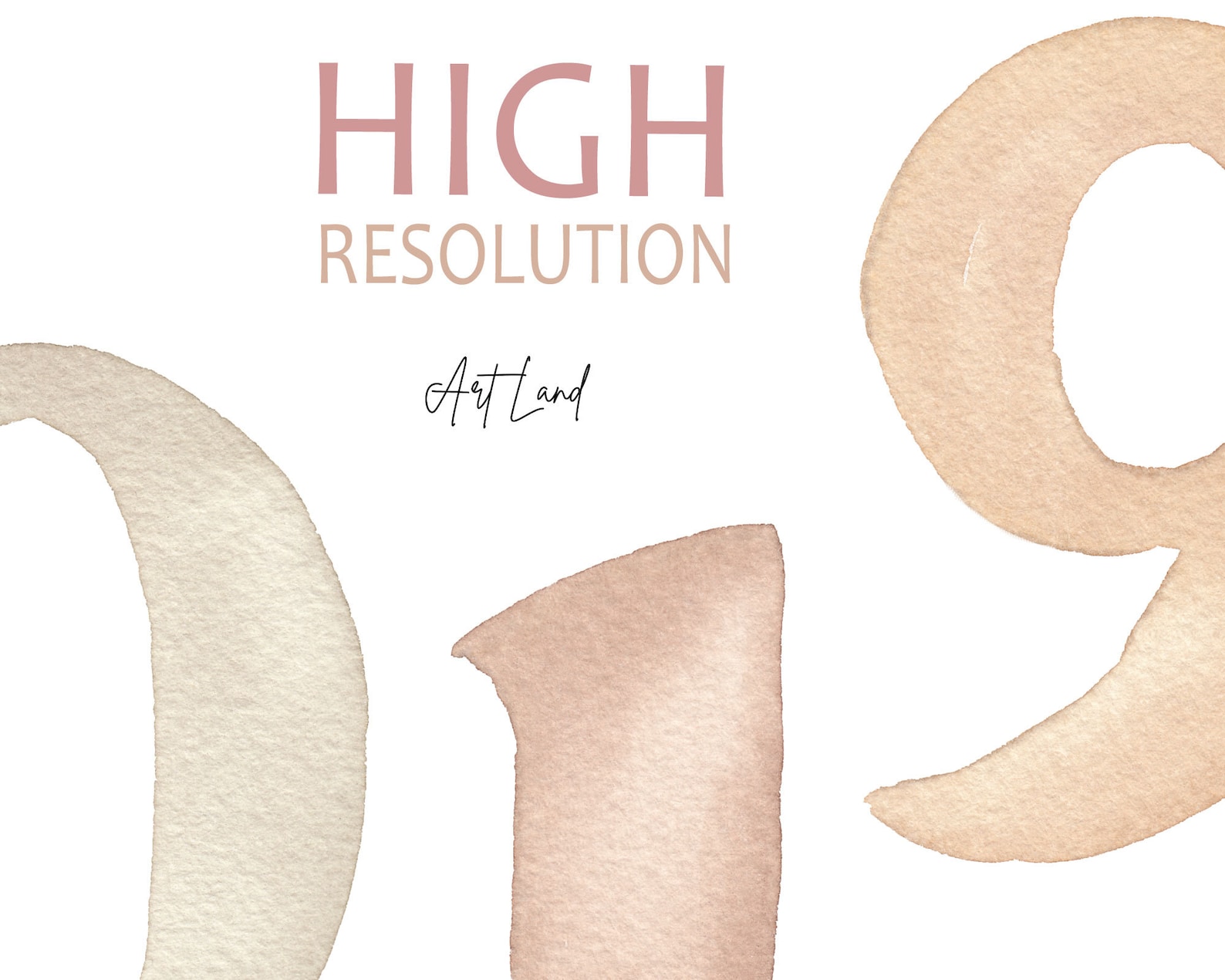 Watercolor Boho Numbers Clipart: 20 Hand-painted Numerals (PNG, Digital ...