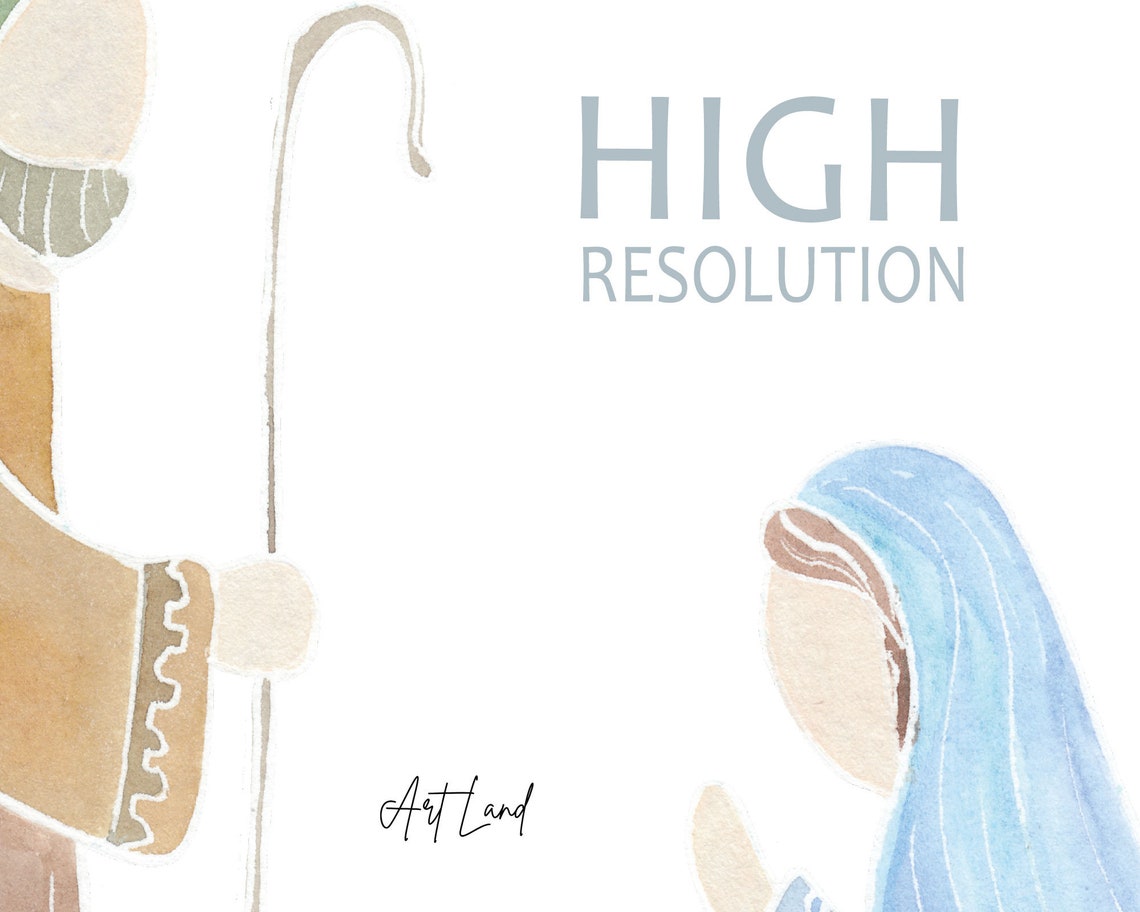 Watercolor Nativity, Religious Christmas Clip Art, Hand Painted ...