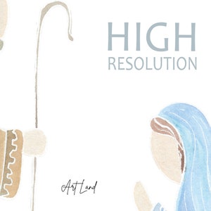 Watercolor Nativity, Religious Christmas Clip Art, Hand Painted ...