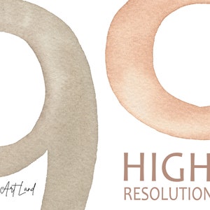 Watercolor Numbers, Boho Numbers Clipart, Clip Art Party Invitation ...