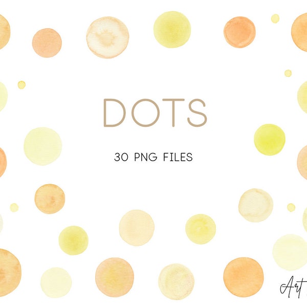 Watercolor Dots - Etsy
