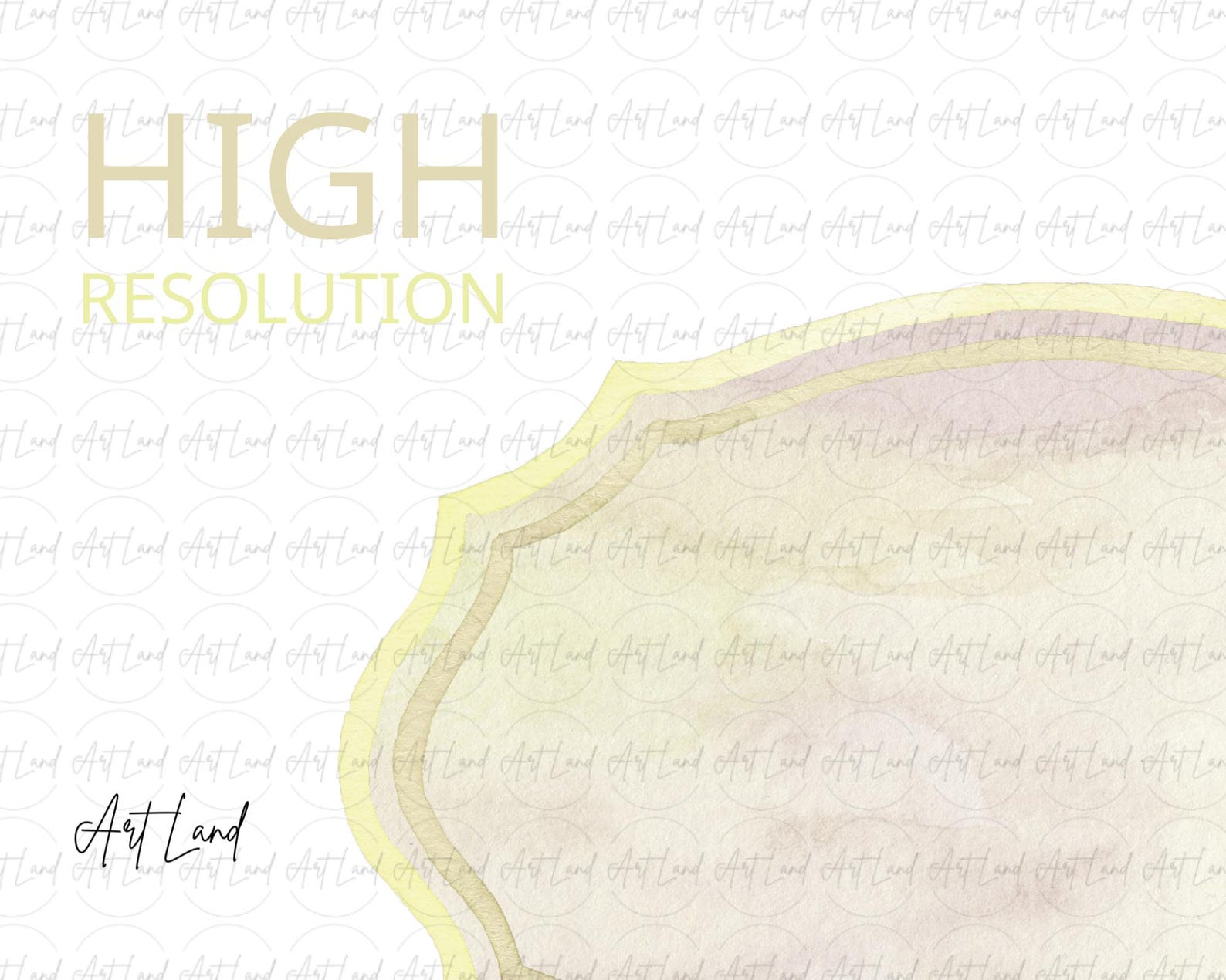 Watercolor Yellow Crests, Borders Clipart: 4 Hand-painted Shield ...