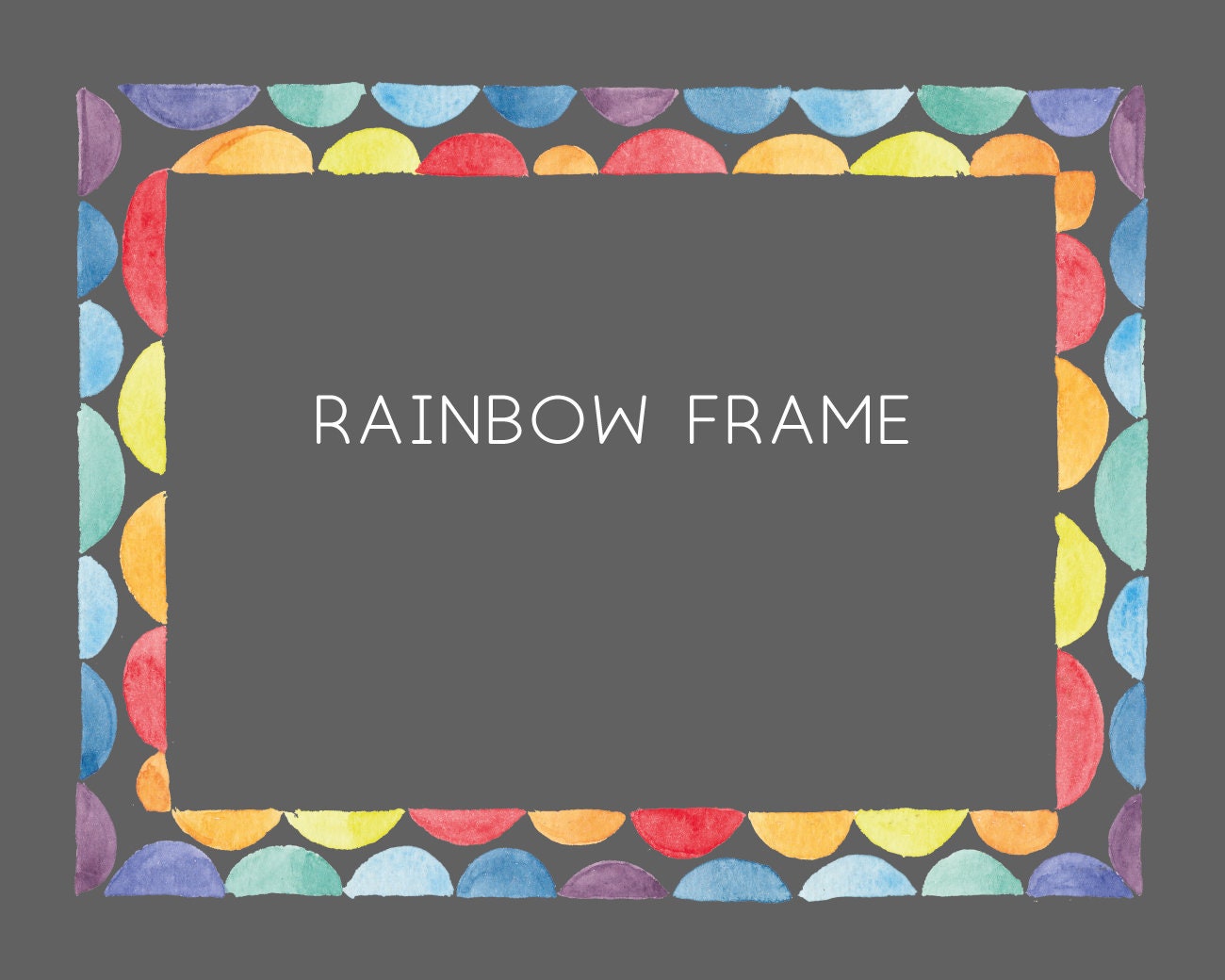Watercolor Rainbow Frame Watercolor Rainbow Border Rainbow | Etsy
