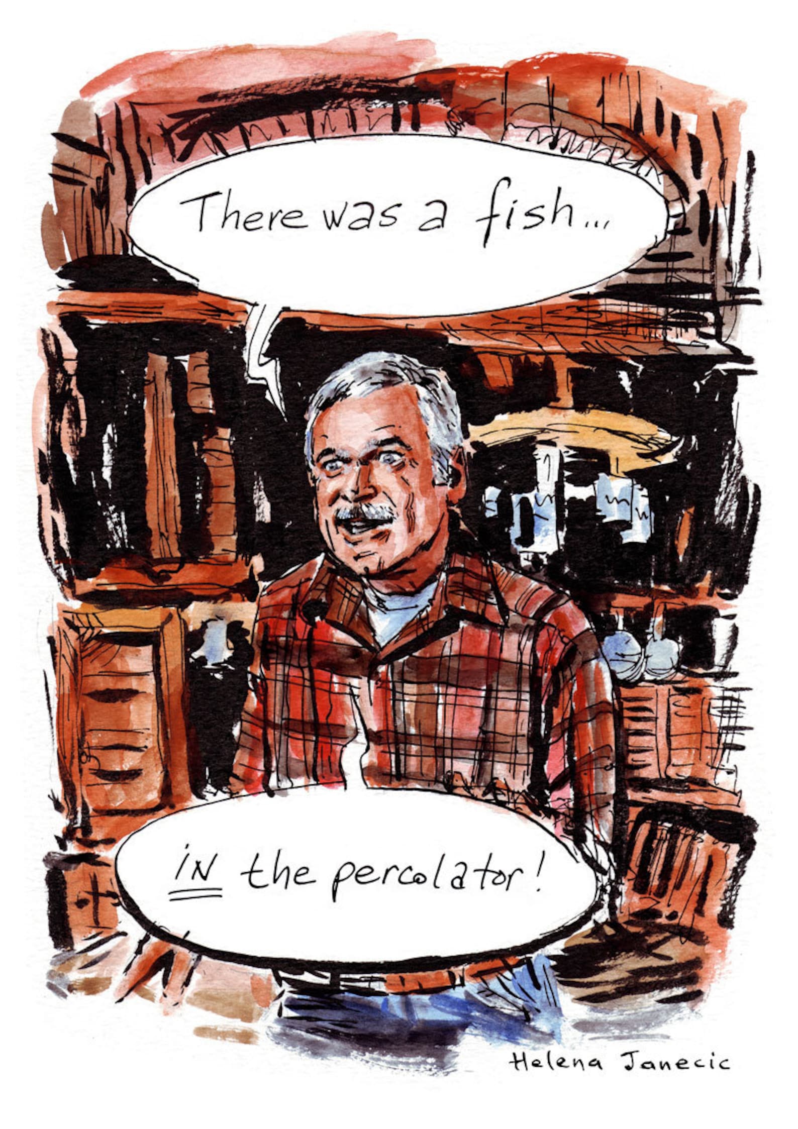 Twin Peaks Art Print - Fish in the Percolator - Etsy