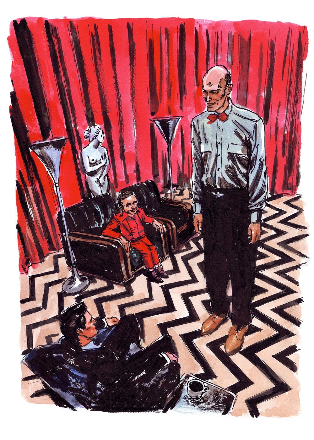 Twin Peaks Art Print the Black Lodge the Waiting Room - Etsy