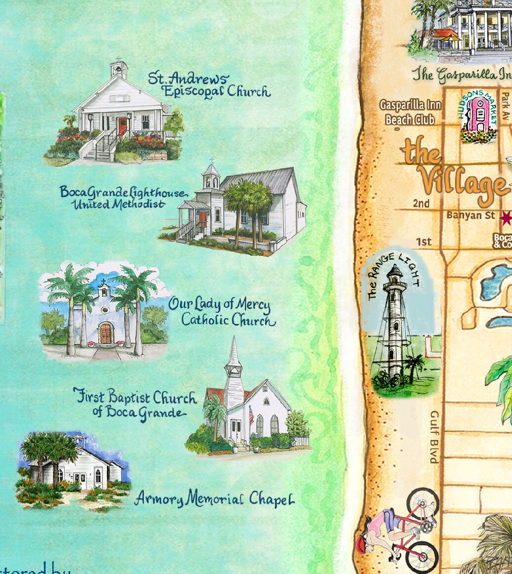 Boca Grande Map/ Gasparilla Island | Etsy