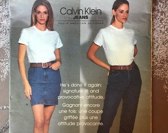 1986 Vogue Patterns American Designer Calvin Klein 1669 Size 14 Pattern ...