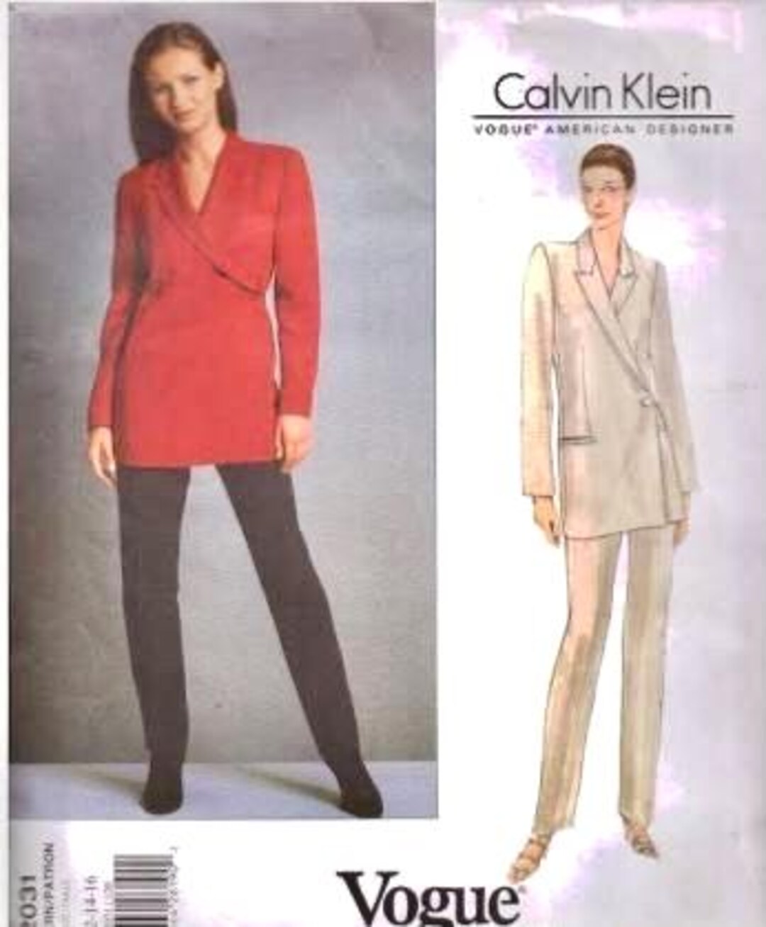 Vogue, Designer Calvin Klein, Misses' Jacket & Tapered Pants, Sizes 6-8 ...