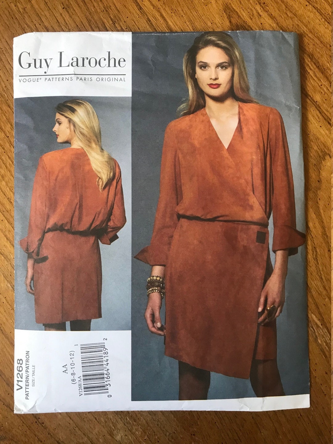 Vogue, Misses' Wrap Dress, Blouson Bodice, Sizes 6-8-10-12, Pattern ...