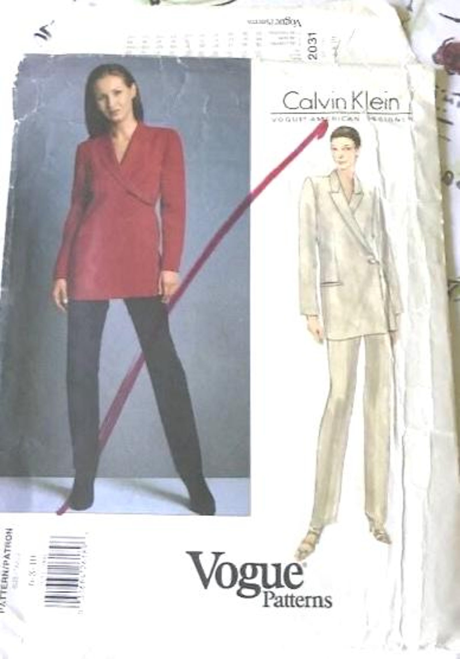 Vogue, Designer Calvin Klein, Misses' Jacket & Tapered Pants, Sizes 6-8 ...