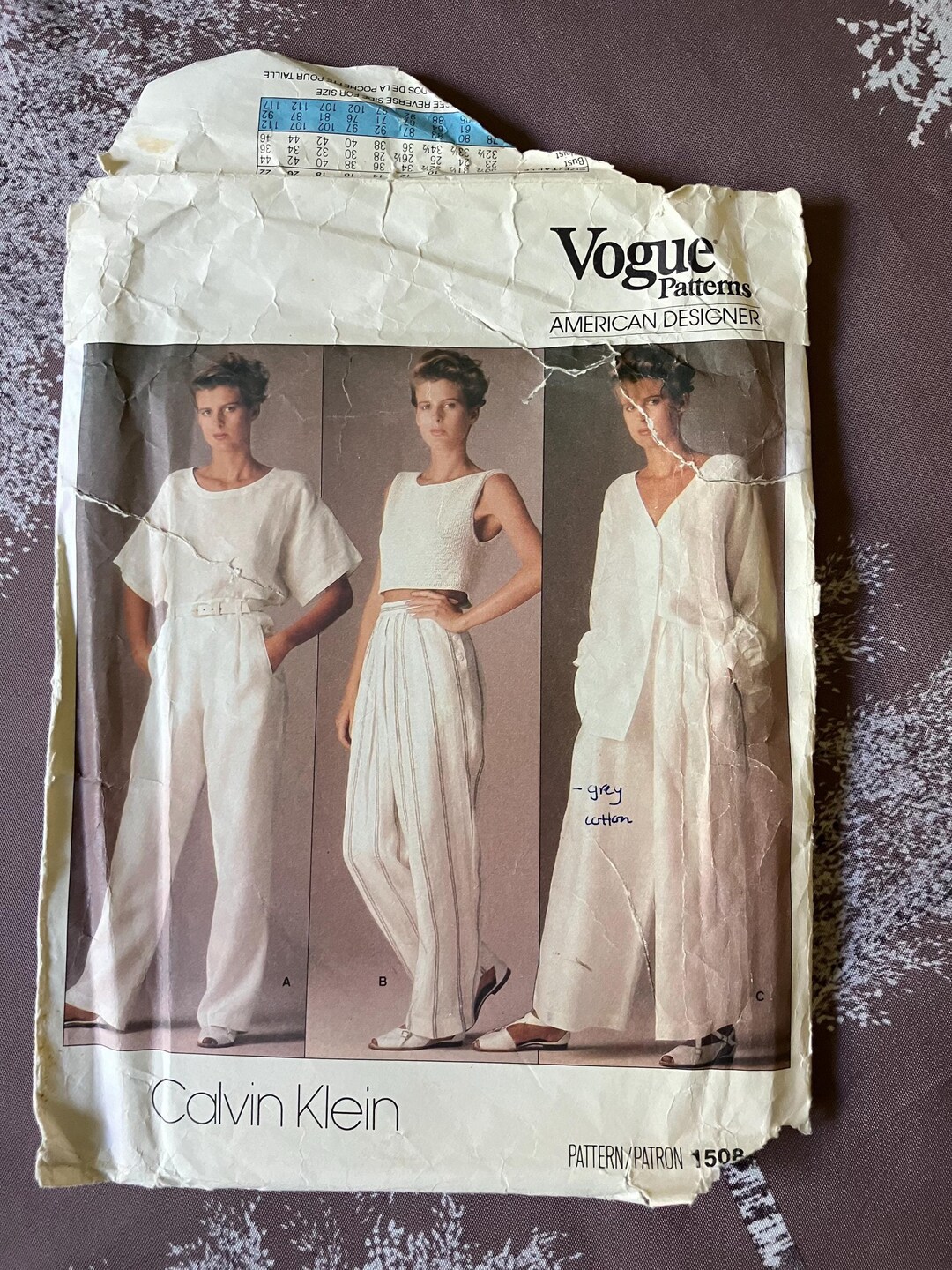 Vogue, Designer Calvin Klein, Misses’ Pants, 3 Variations, Size 8 ...