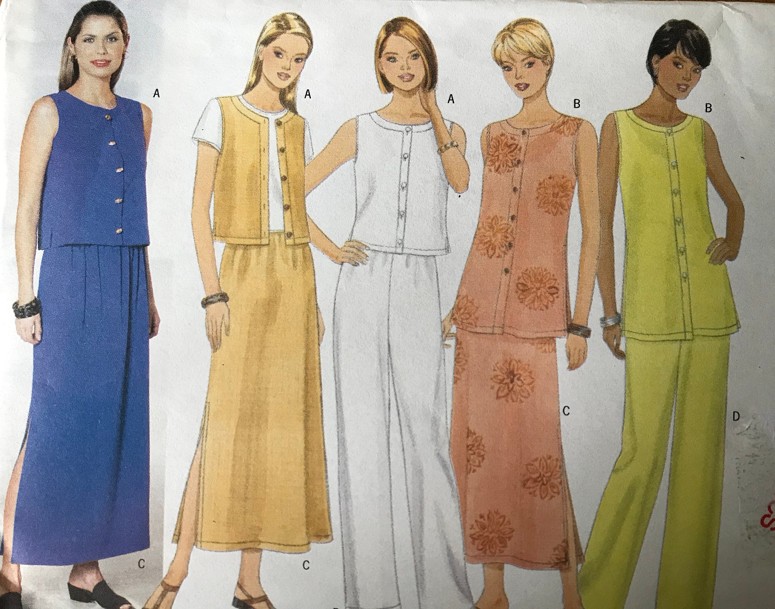 skirt 16 Butterick 6408 Sewing Pattern pants pattern top pattern skirt ...