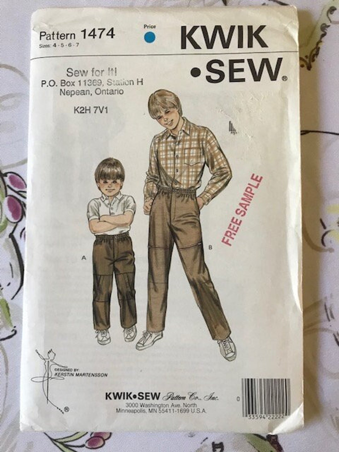 KWIK Boys' Pants Sizes 4-5-6-7 PATTERN 1474 Uncut - Etsy