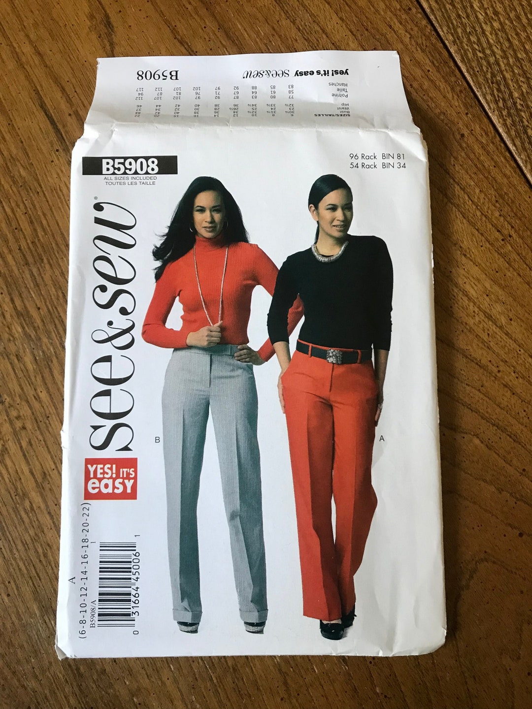 Butterick See & Sew, Misses and Misses' Petite Pants, Semi-fitted ...