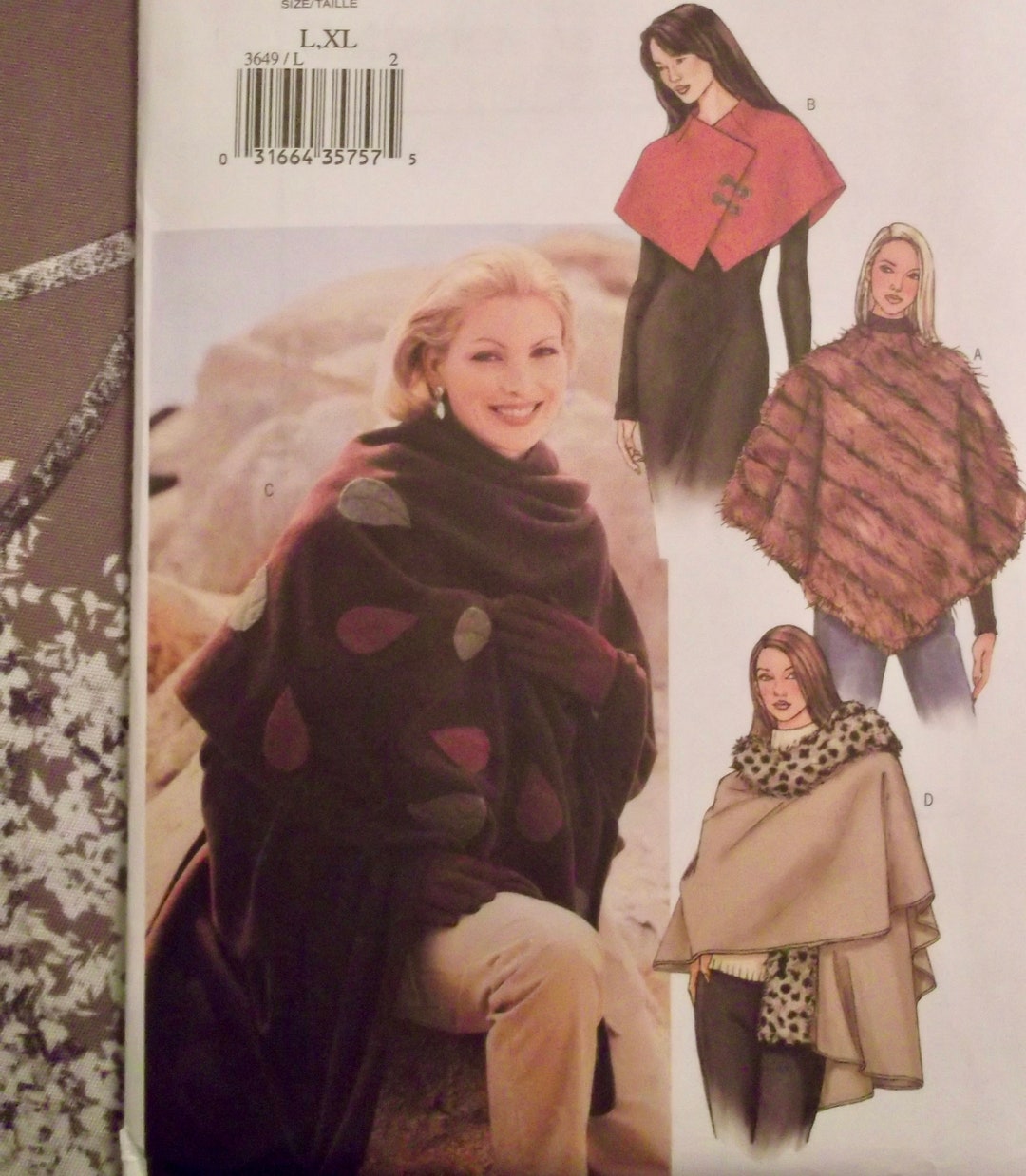 Butterick, Women/misses' Poncho, Capelet and Stole, Pattern 3649, Sizes ...