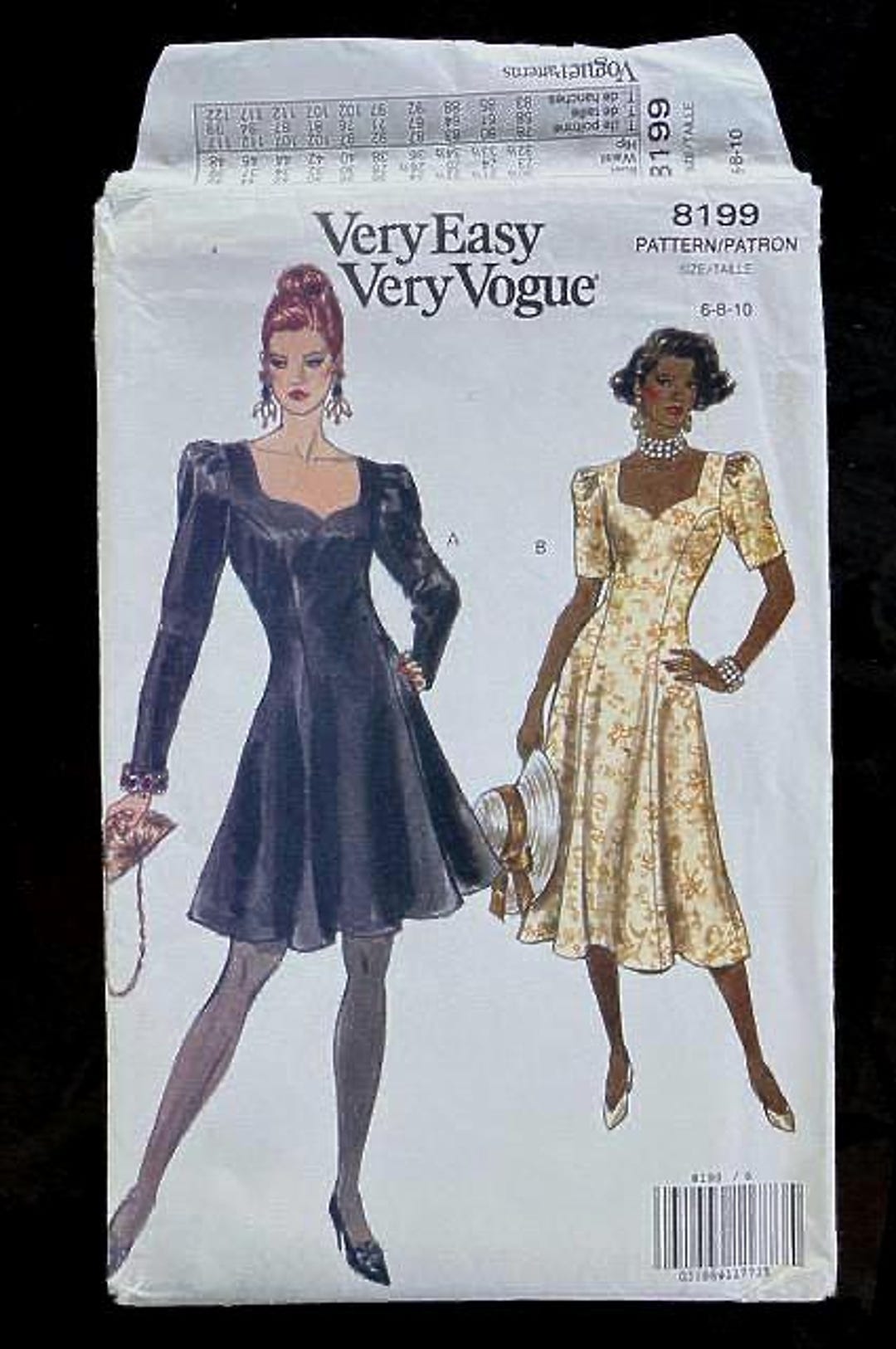 Vogue Very Easy, Misses' Dress, Sweetheart Neckline, Sizes 6-8-10 ...