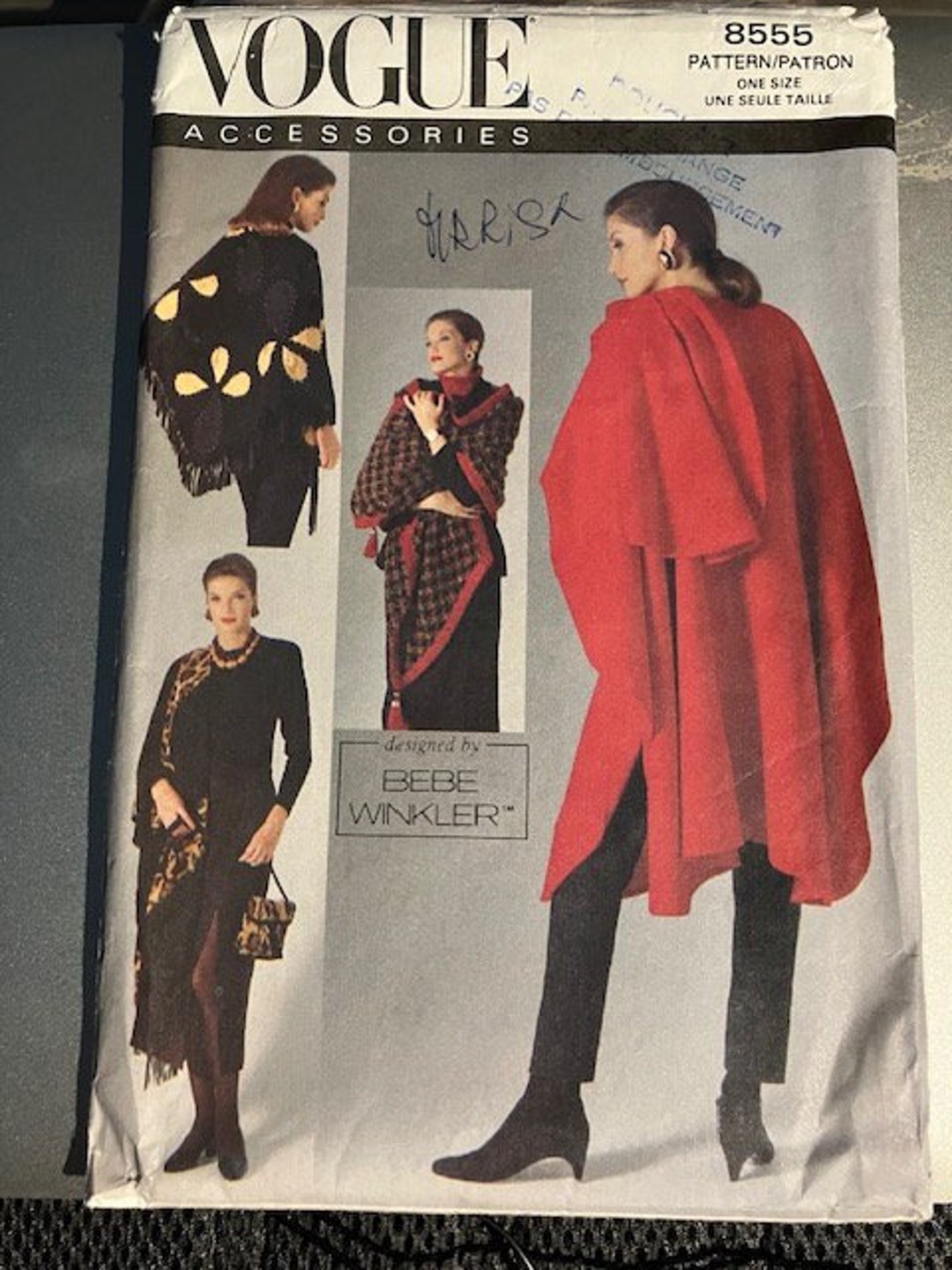 Vogue, Misses' Unlined Cape, Triangular or Rectangular Shawls & Pouch ...