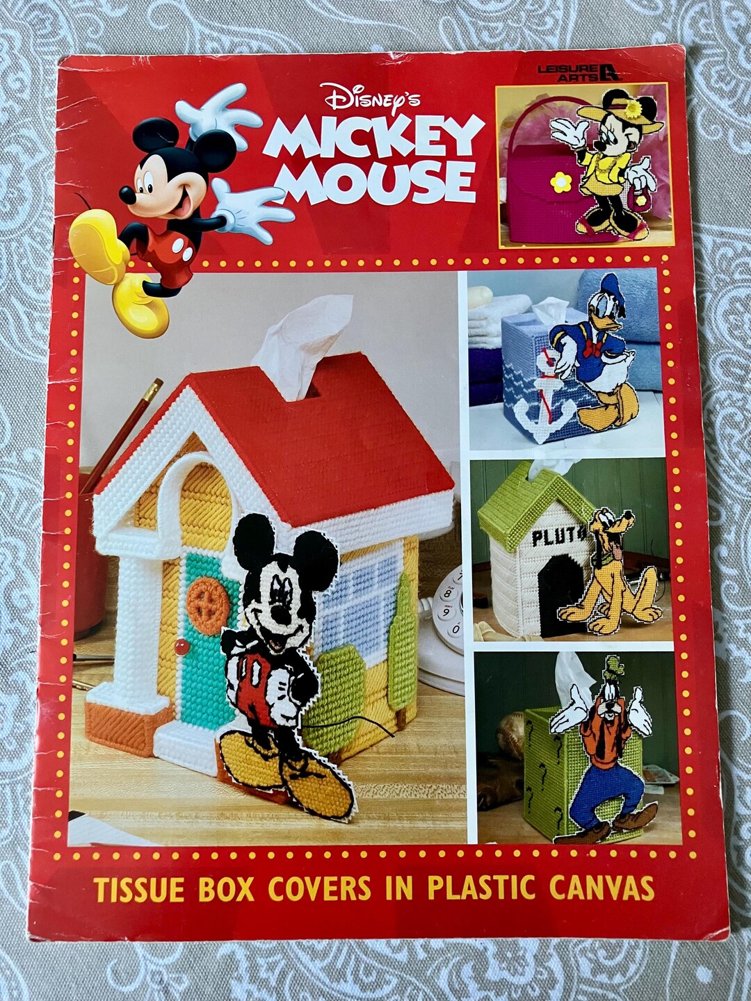 Original-disney's Mickey Mouse-tissue Box Covers in Plastic Canvas ...