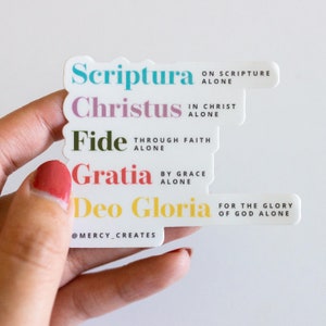 5 Solas Sticker, Sola Deo Gloria Sticker, Reformed Stickers, Reformed ...