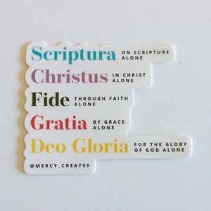 5 Solas Sticker, Sola Deo Gloria Sticker, Reformed Stickers, Reformed ...