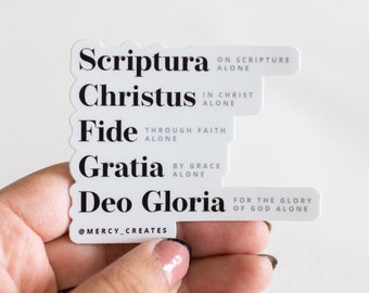 5 Solas Sticker, Sola Deo Gloria Sticker, Reformed Stickers, Reformed ...