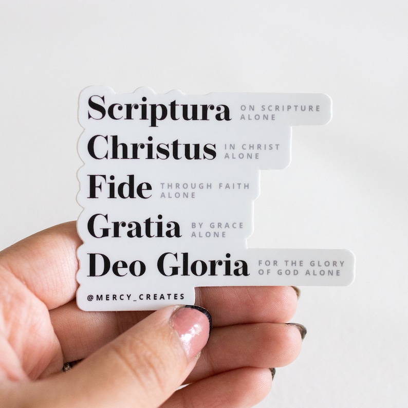 5 Solas Sticker Sola Deo Gloria Sticker Reformed Stickers - Etsy