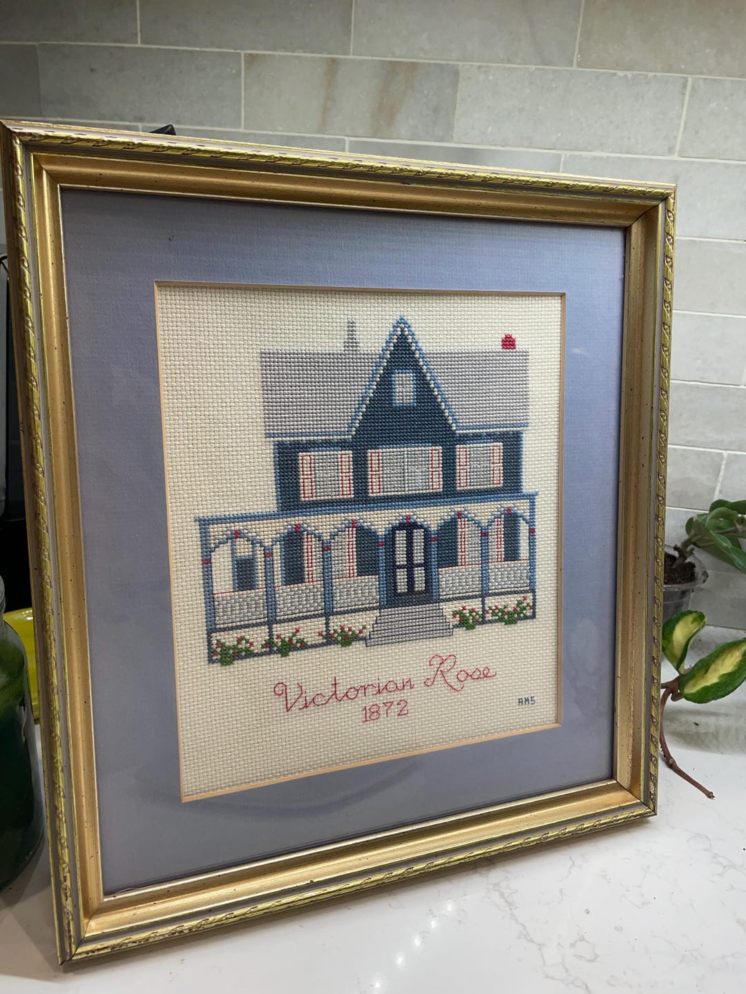 Vintage Framed Victorian Rose Embroidery - Etsy