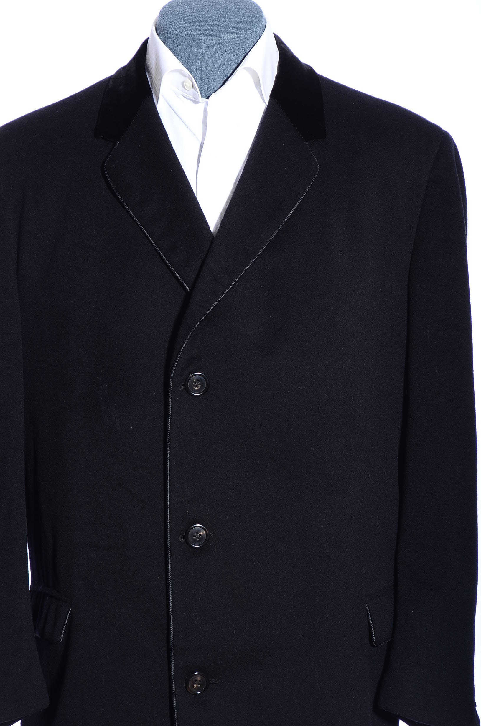 46R Vintage 60s Hughes Hatcher Suffrin Black Wool Velvet Collar Single ...
