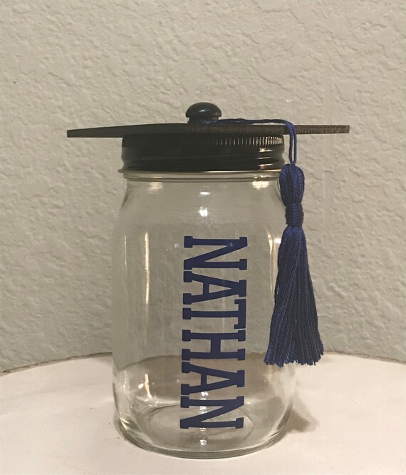 Personalized Graduation Cap Mason Jar Graduation Gift - Etsy