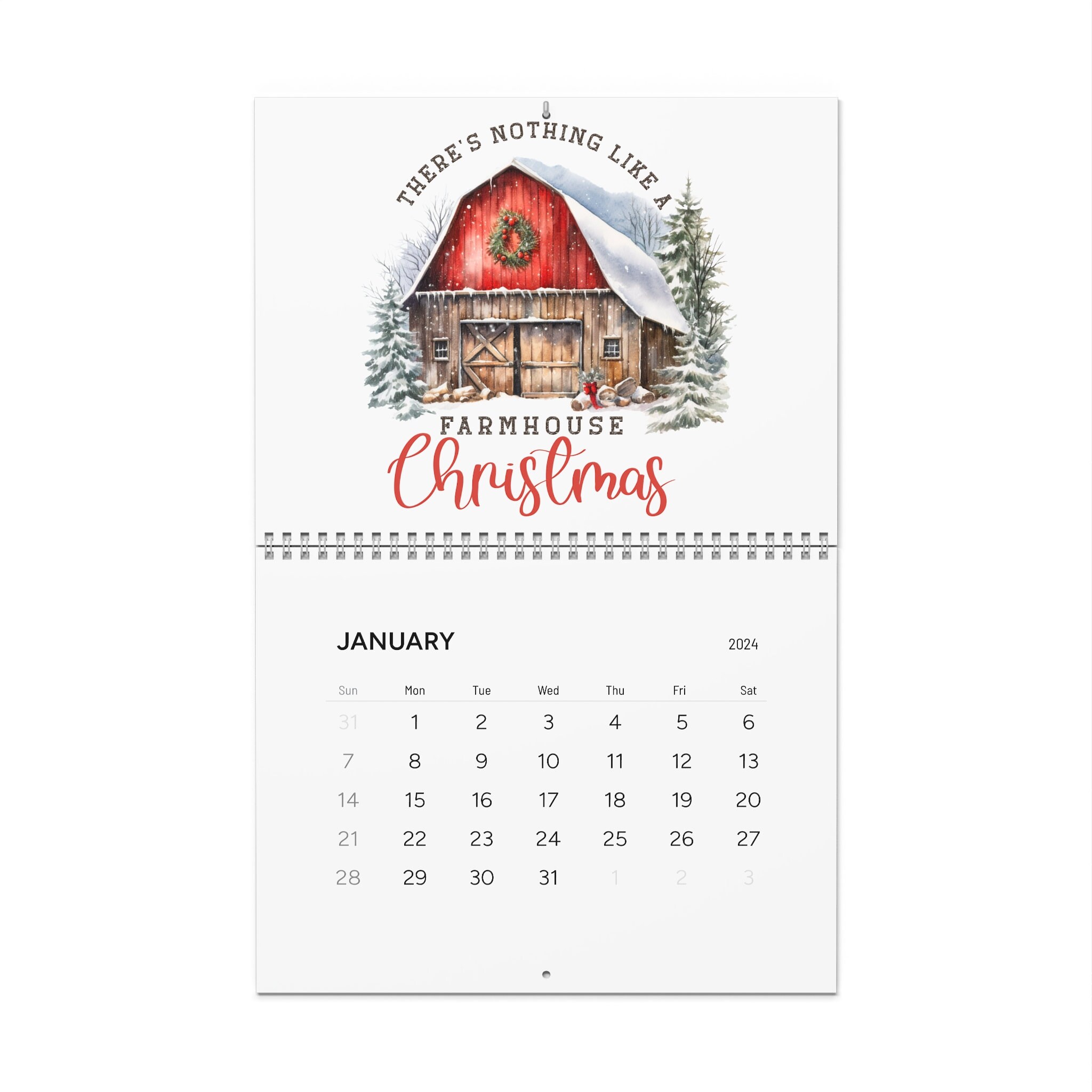 Christmas farm wall calendar 2024, farm house wall calendar 2024 sold ...