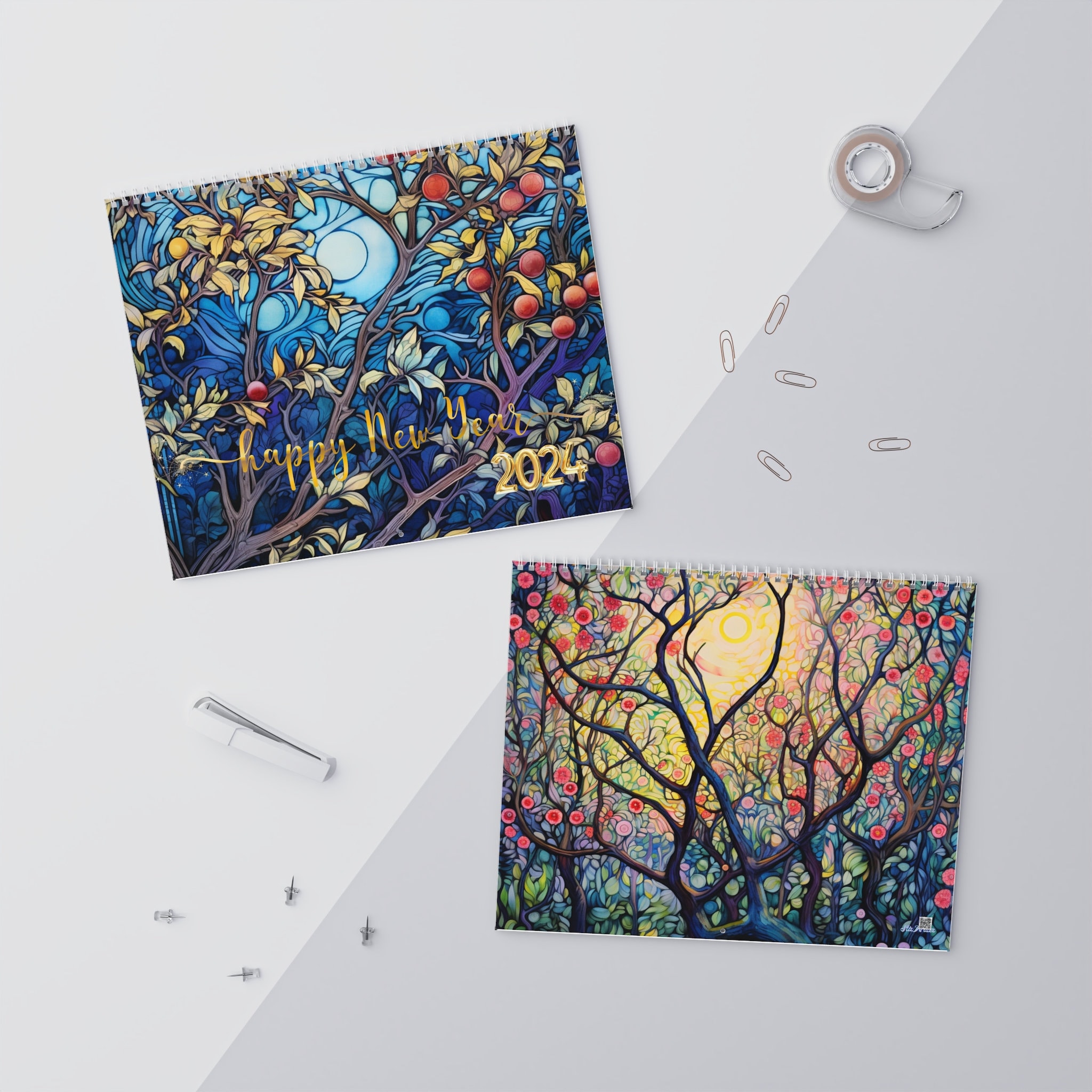 Plum tree wall calendar 2024, plum fruit wall calendar 2024, nature ...